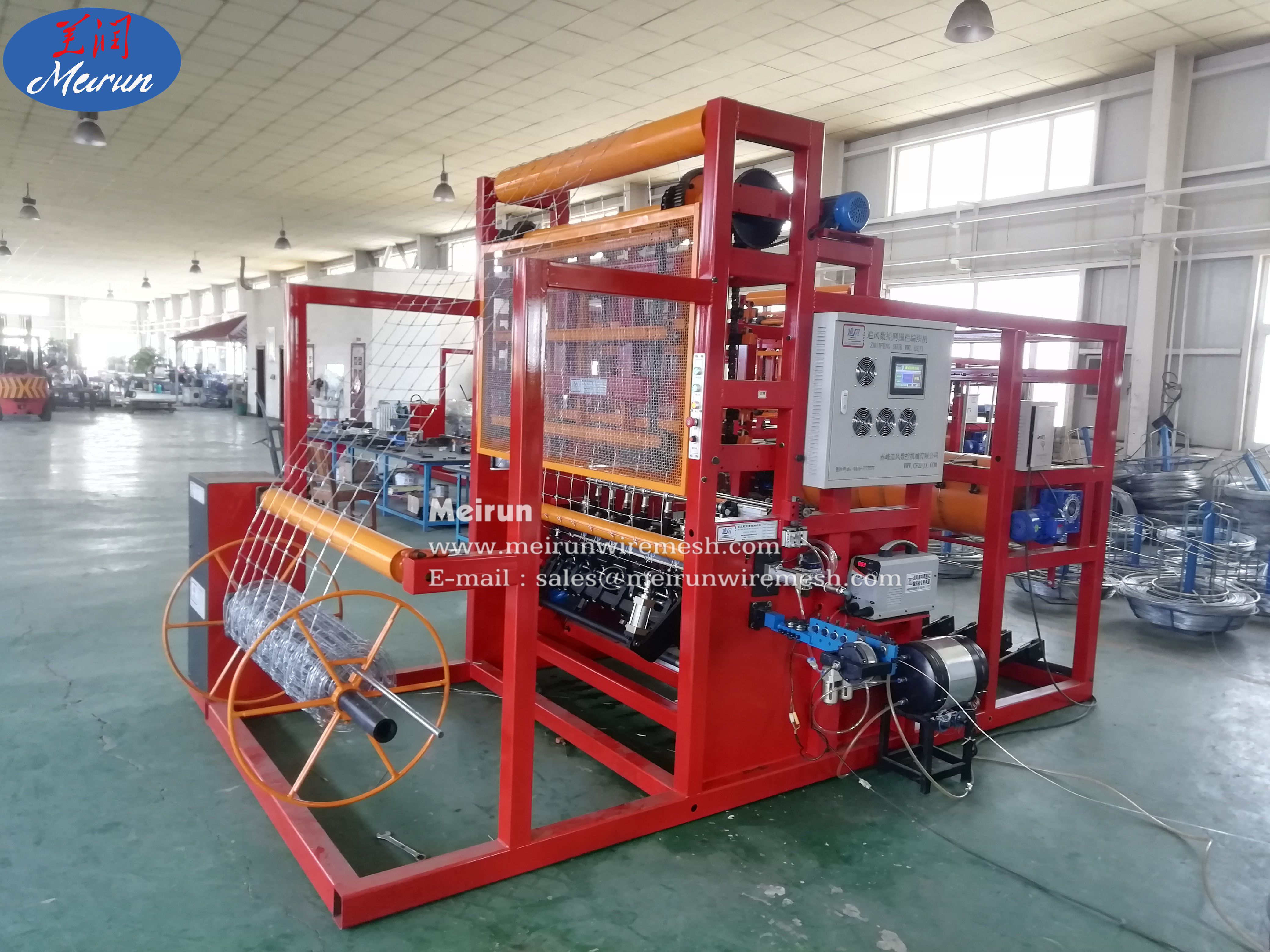Best Quality Screen Touch PLC System Deer Fence Netting Weaving Machine ...